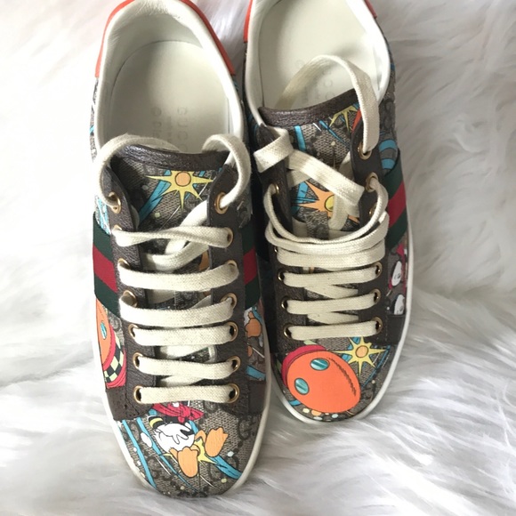 Gucci | Shoes | Disney X Gucci Ace Huey Dewey And Louie Sneakers Womens ...